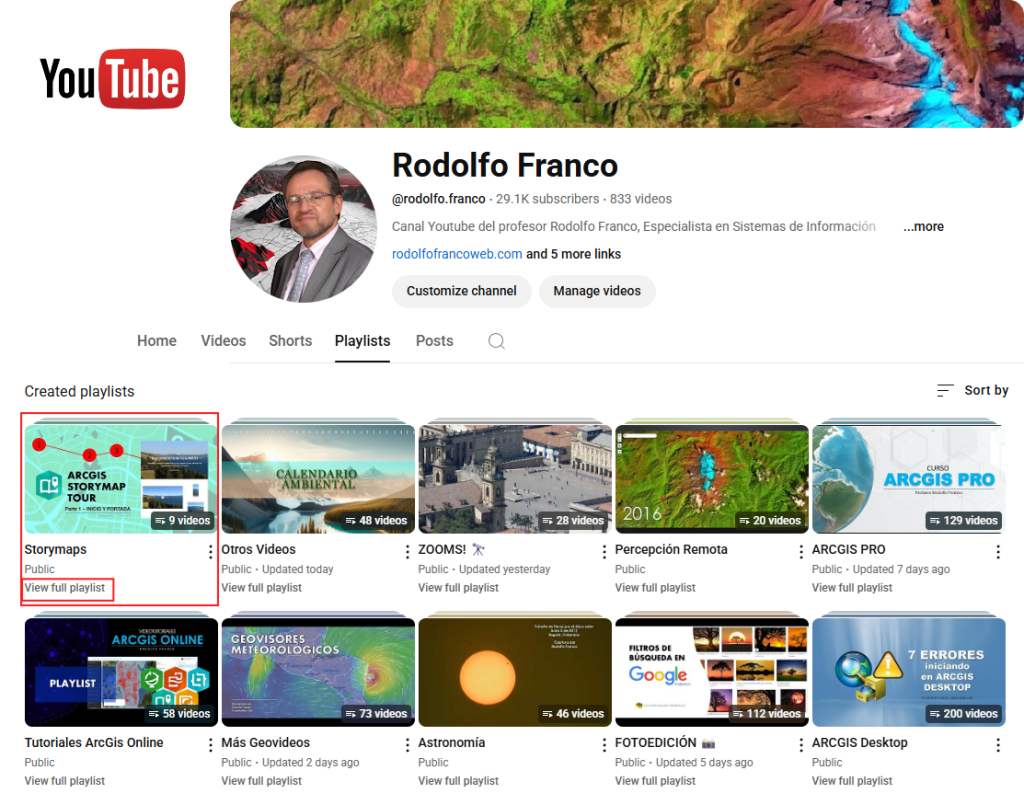 🌎 Tutoriales Storymaps | RODOLFO FRANCO WEB